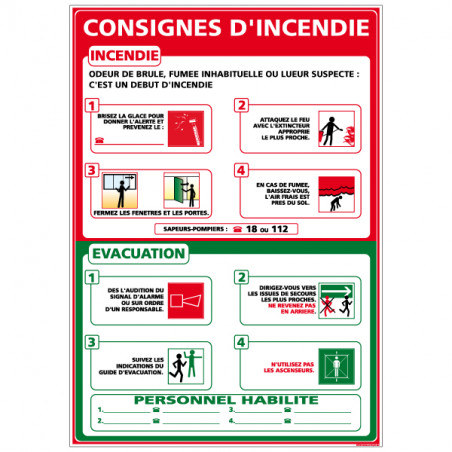Panneau CONSIGNES INCENDIE (A0307)