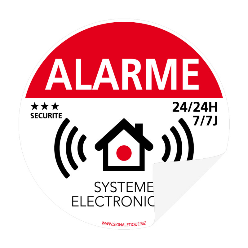 Lot de 12 autocollants Alarme Surveillance Électronique - Pictogramme Alarme