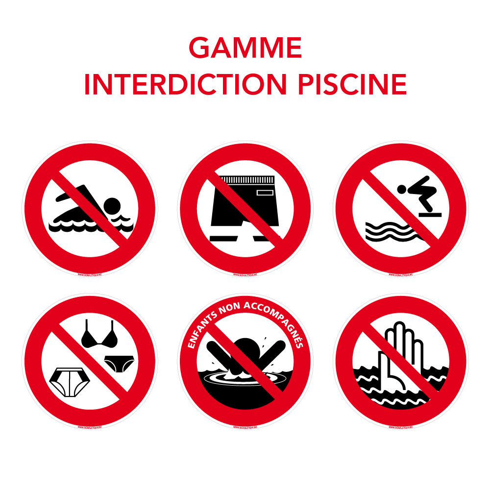Panneau Dinterdiction Baignade Interdite Interdit De Nager Gamme Piscine