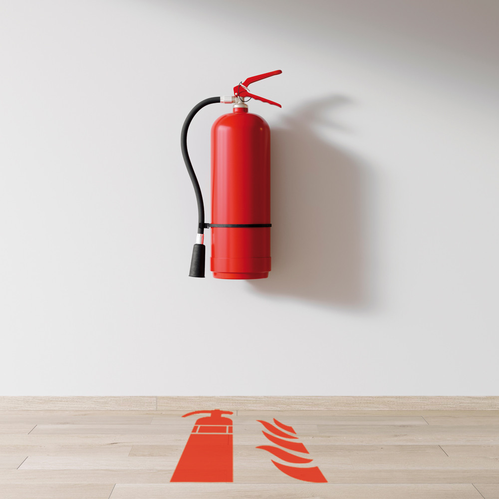 Pochoir Extincteur. Marquage au Sol Extincteur Incendie. PVC 5mm