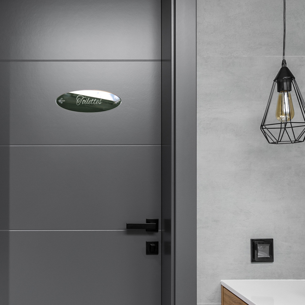 Plaque de Porte Toilettes - Plaque Miroir WC - Plaque de Porte WC