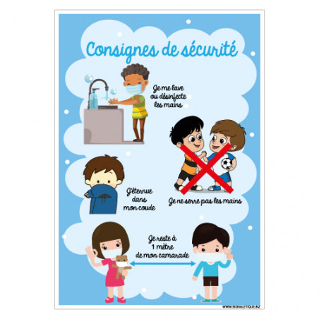 PANNEAU PREVENTIF ET PEDAGOGIQUE COVID19 - CONSIGNES DE SECURITE A ...