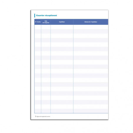 REGISTRE DE RECEPTION DE COURRIER / ARRIVEE DU COURRIER (RS_M018)