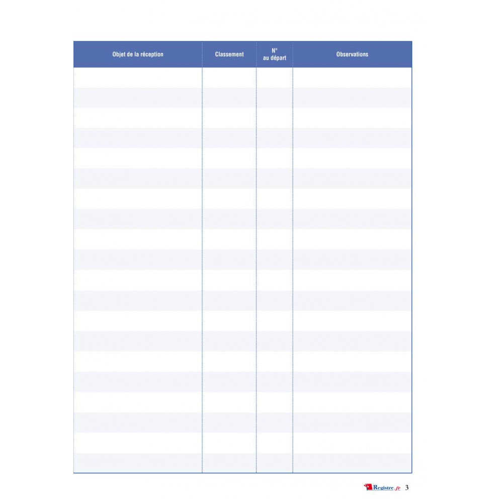 REGISTRE DE RECEPTION DE COURRIER / ARRIVEE DU COURRIER (RS_M018)