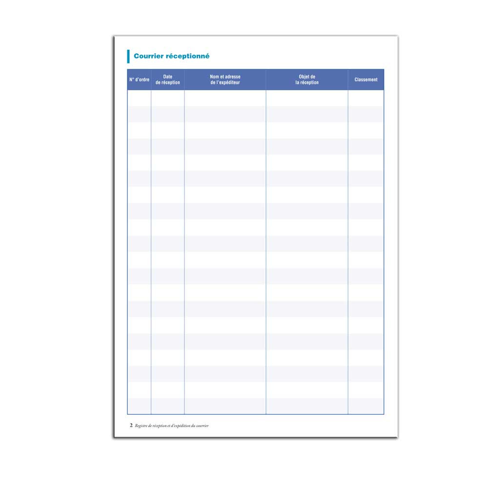 REGISTRE RECEPTION ET EXPEDITION DE COURRIER / ARRIVEE ET DEPART DU ...