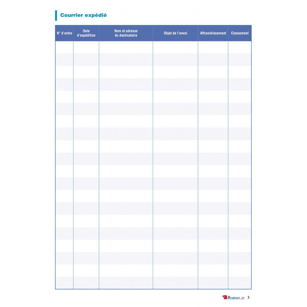 REGISTRE RECEPTION ET EXPEDITION DE COURRIER / ARRIVEE ET DEPART DU ...