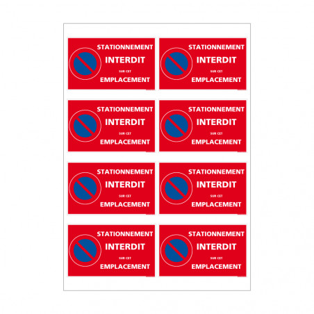 Lot de 24 autocollants Stationnement Interdit - Stickers interdit de ...