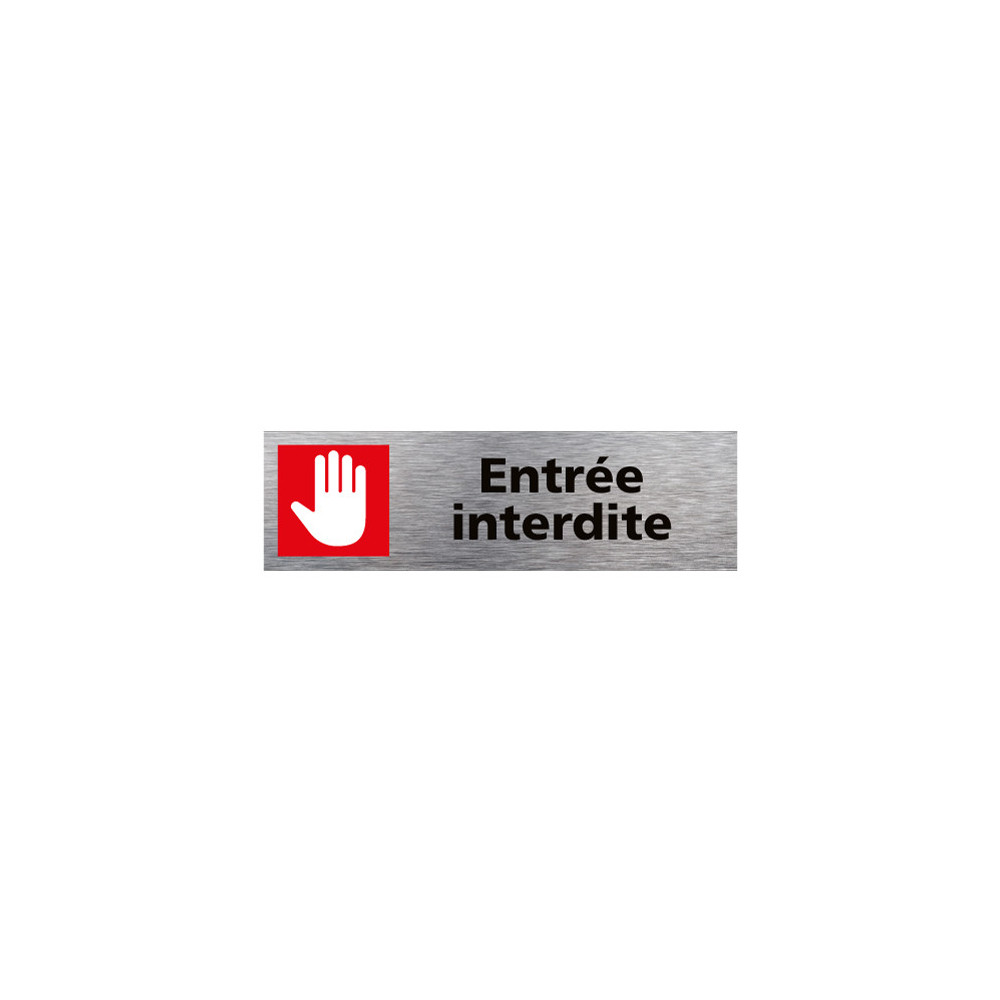 Pictogramme ENTREE INTERDITE (Q0297). Signalisation Porte - 170 X 50 mm ...