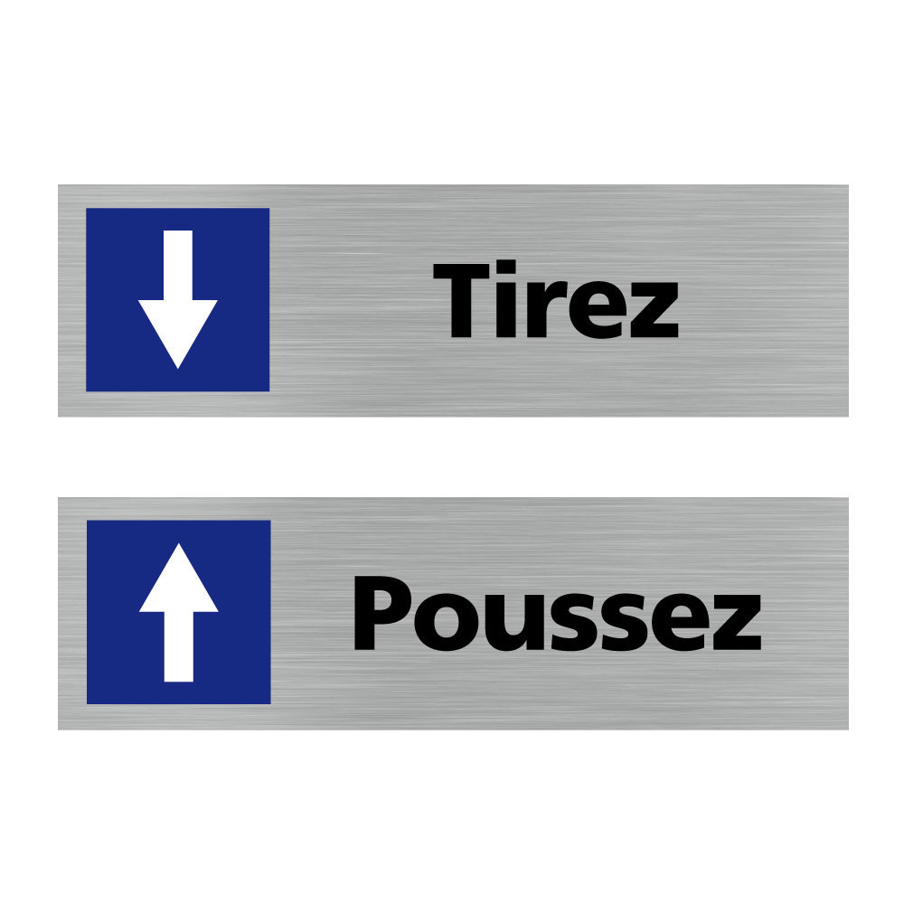 Lot de 2 plaques de porte Poussez/Tirez - 2 stickers ou 2 plaques alu ...