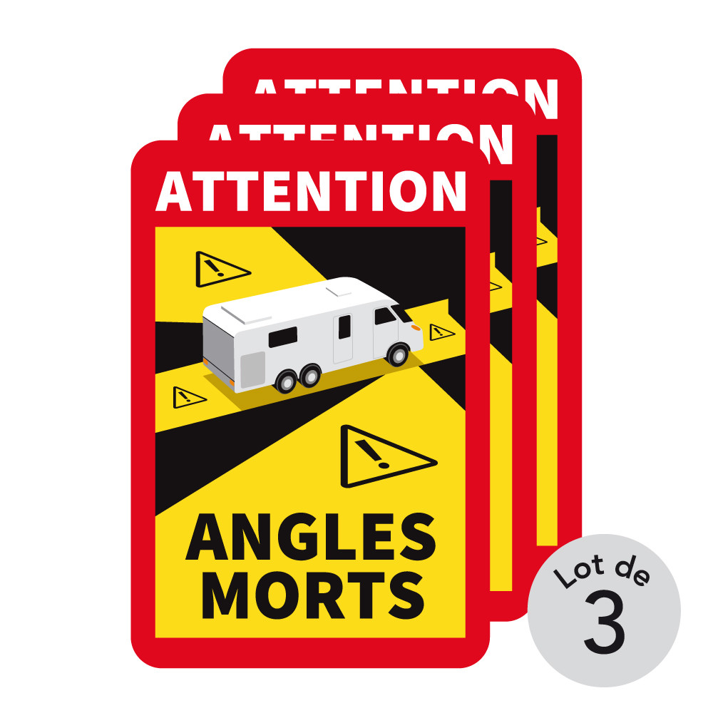 Autocollants attention angles morts camping-car adhésif angles morts caravane | eBay