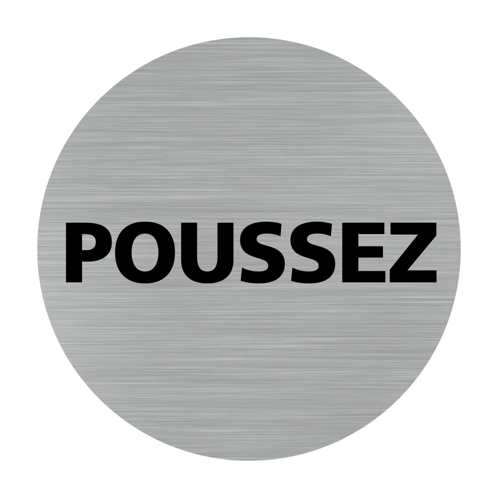 Plaque De Porte Tirez Poussez Alu Brossé Sticker Ou Plaque Alu Adhésive