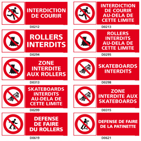 Panneaux d'INTERDICTION pour la rue