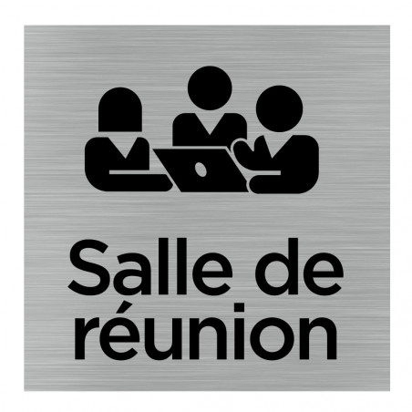 Plaque de porte Salle de réunion - Sticker ou plaque alu brossé adhésive