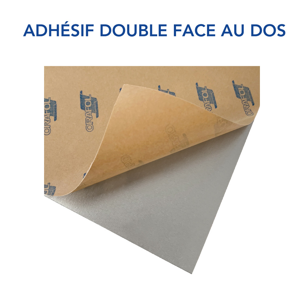 Plaque de porte Poussez - Sticker ou plaque alu brossé adhésive