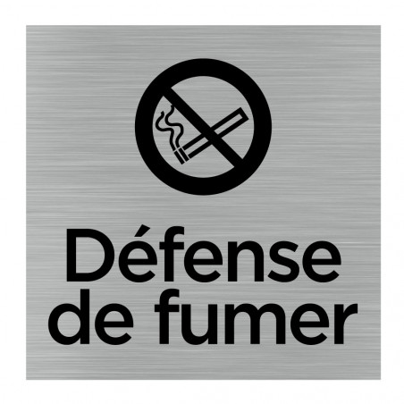 Plaque de porte Défense de fumer - Sticker ou plaque alu brossé adhésive