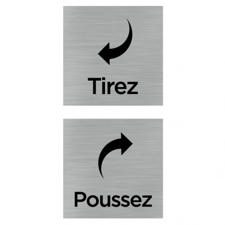 Lot de 2 plaques de porte Poussez/Tirez - 2 stickers ou 2 plaques alu ...