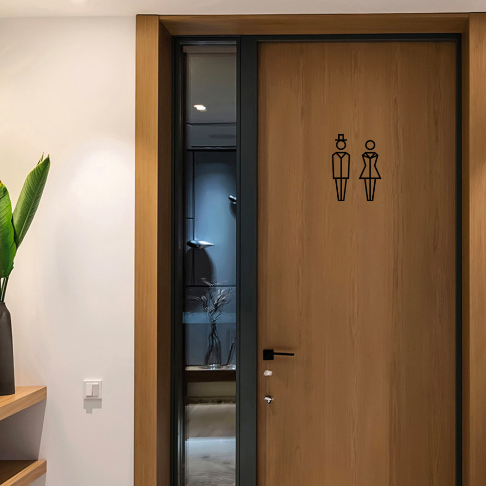 Plaque de Porte Toilettes Origami. Pictogramme WC. Signalisation WC ...