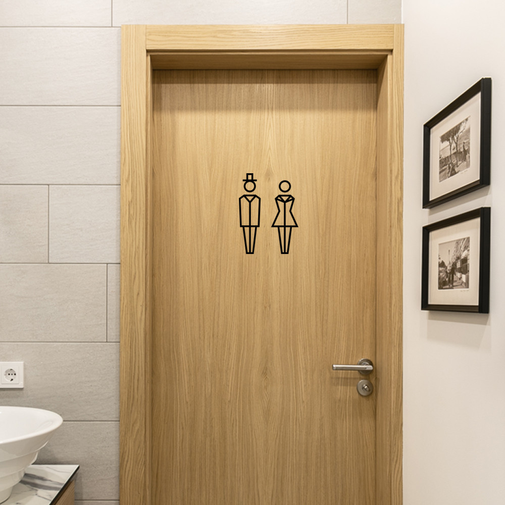 Plaque de Porte Toilettes Origami. Pictogramme WC. Signalisation WC ...