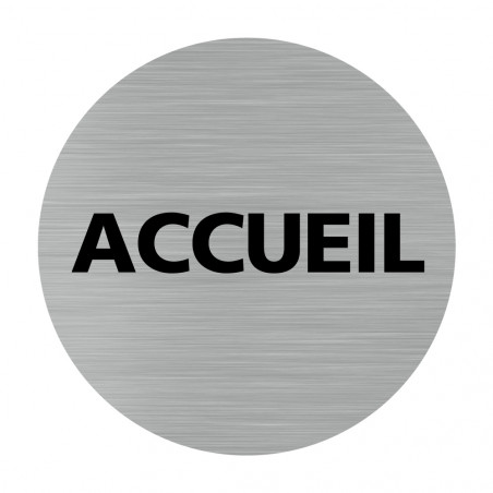 Plaque de Porte ACCUEIL en Aluminium brossé - Plaque murale pour porte