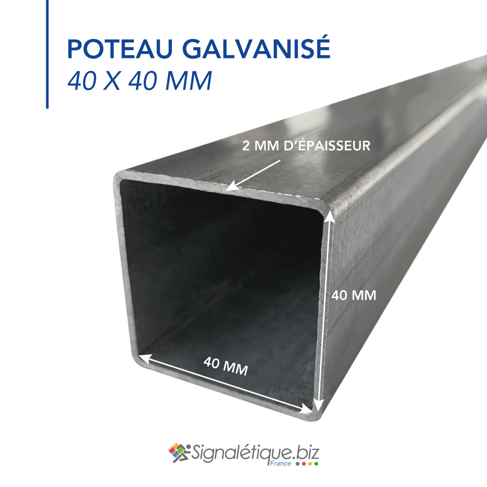 Poteau Acier Galvanisé Anti-Corrosion. Piquet acier galva français ...