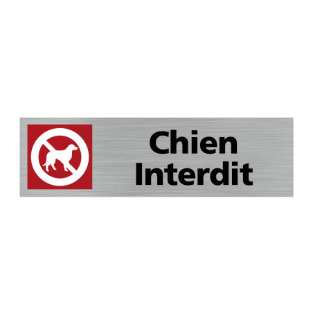 Pictogramme CHIEN INTERDIT (Q0158). Signalisation Porte - 170 X 50 mm ...