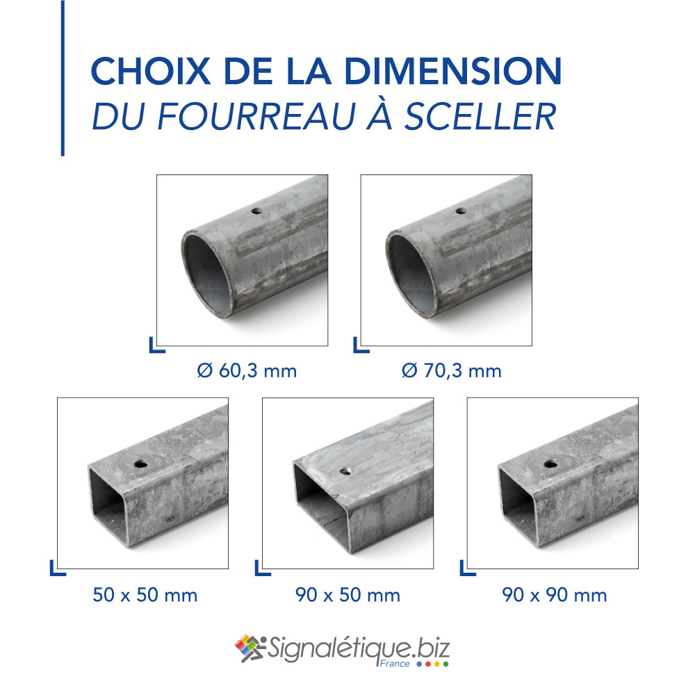 Fourreau à sceller pour poteau acier galvanisé anti-corrosion