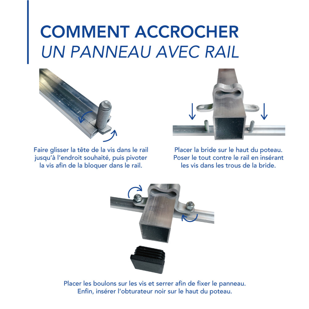 Rail aluminium pour fixation poteau de signalisation