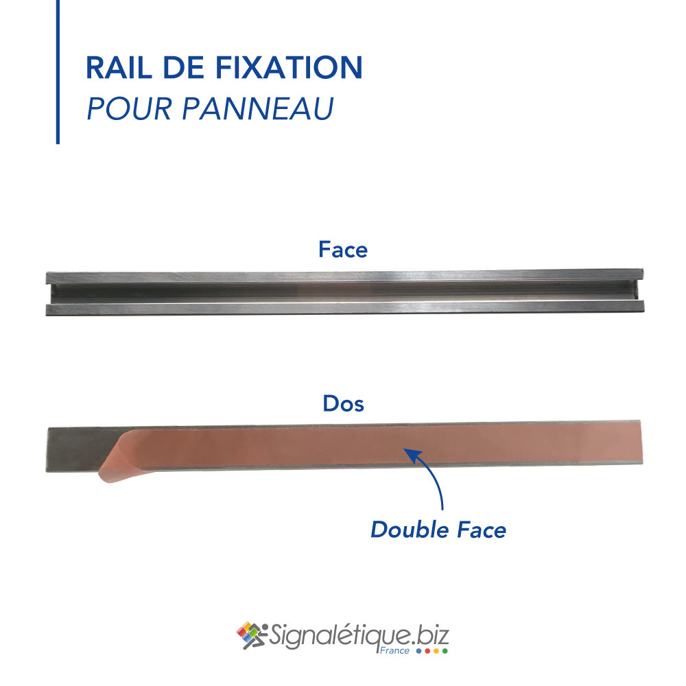 Rail aluminium pour fixation poteau de signalisation