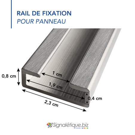 Rail aluminium pour fixation poteau de signalisation