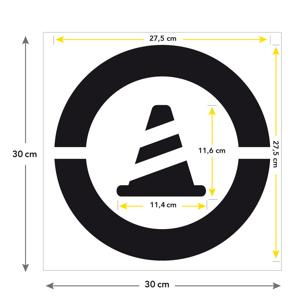 Pochoir Cône de Signalisation. Marquage au Sol Plot de Chantier
