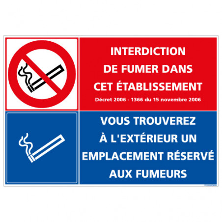 PANNEAU INTERDICTION DE FUMER ESPACE FUMEUR N0171 panneau-interdiction-de-fumer-espace-fumeur-n0171