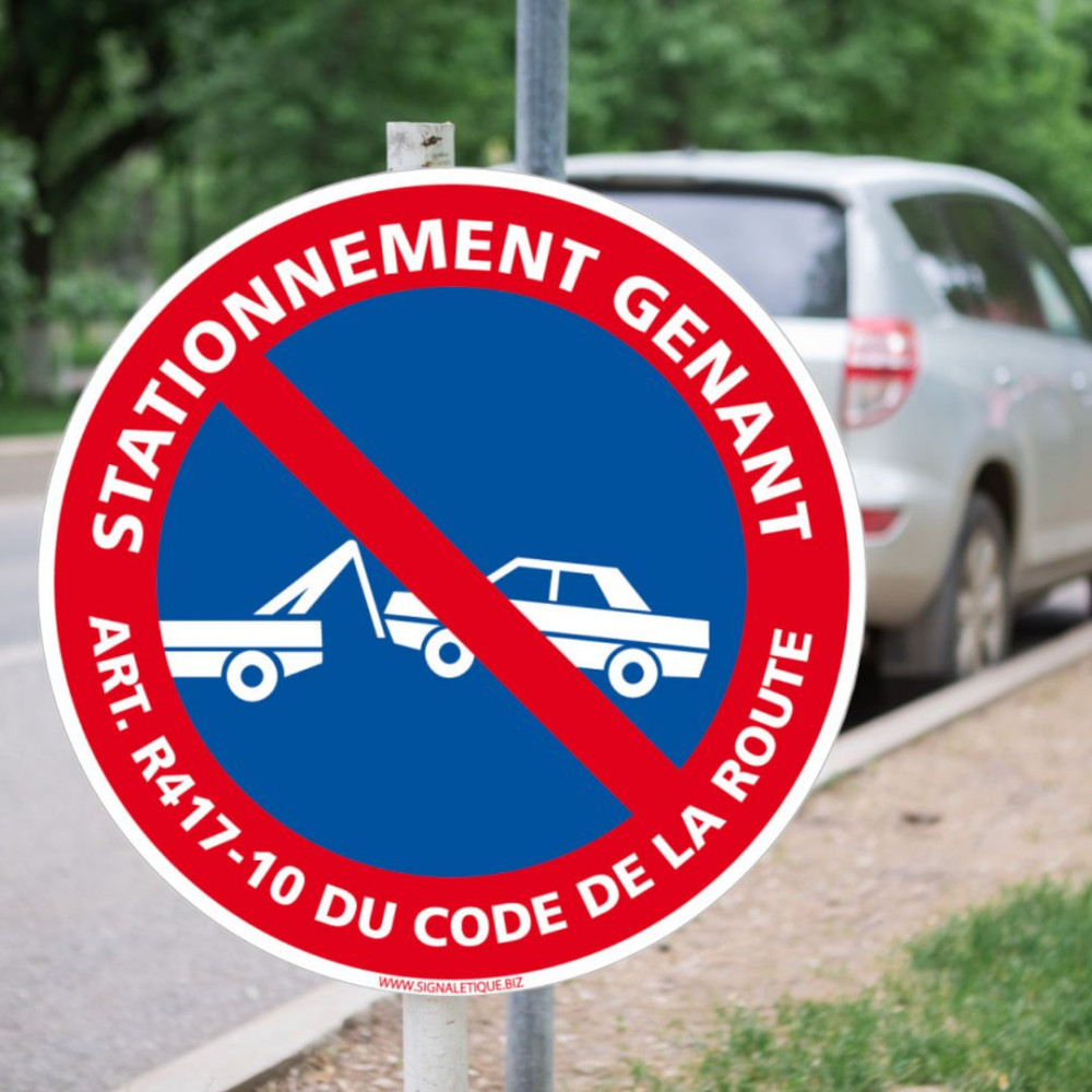 Panneau Stationnement Gênant ART R 417-10 du Code de la Route