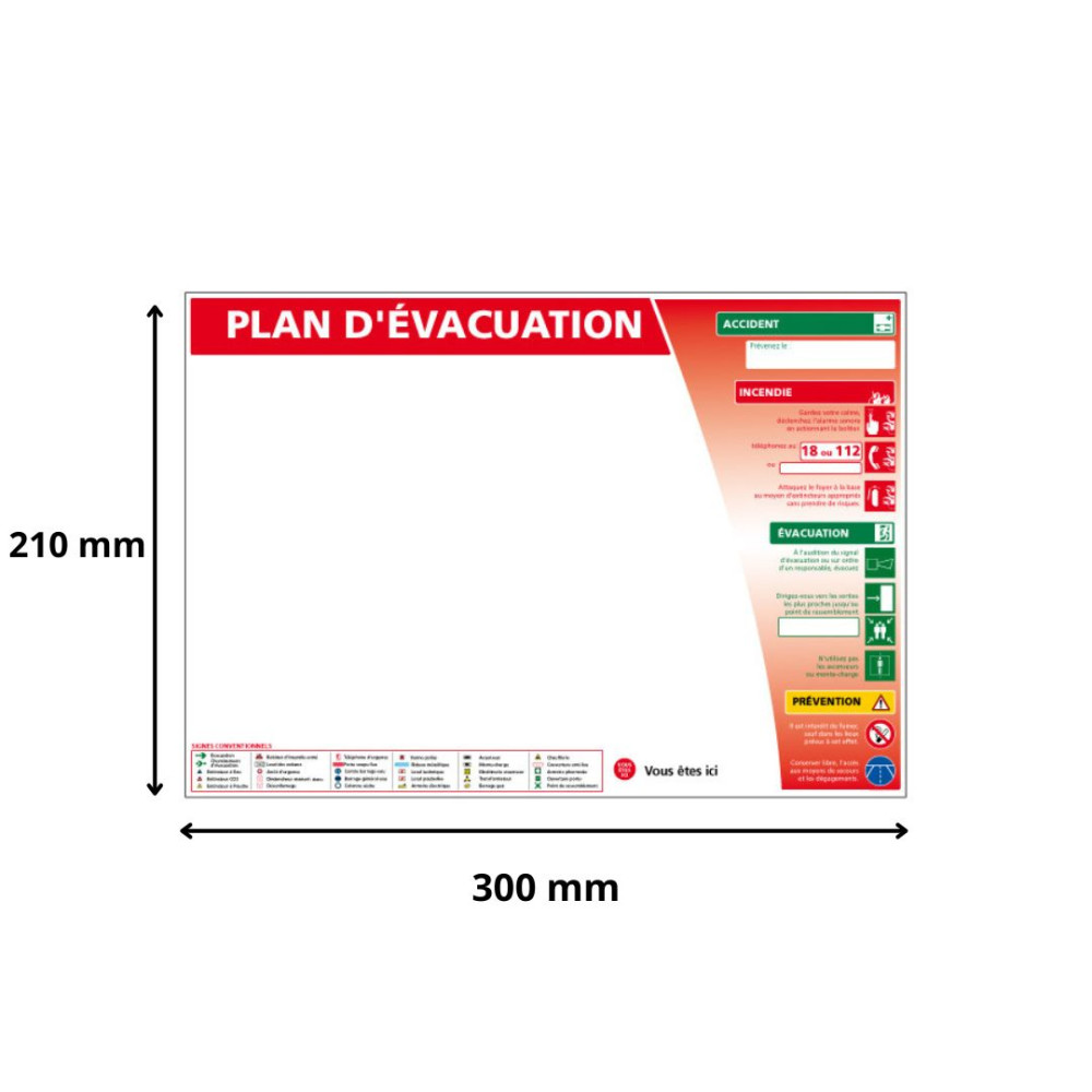 PANNEAU CONSIGNE DE SECURITE - PLAN D'EVACUATION