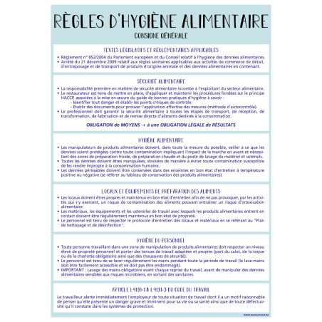 RÈGLES D'HYGIÈNE ALIMENTAIRE – NORMES SANITAIRES
