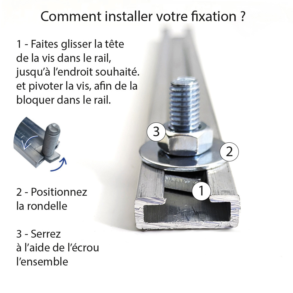 Boulon de fixation pour rail aluminium