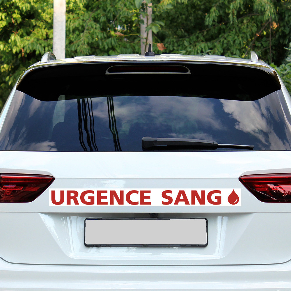 Etiquette URGENCE SANG pour marquage véhicule médical