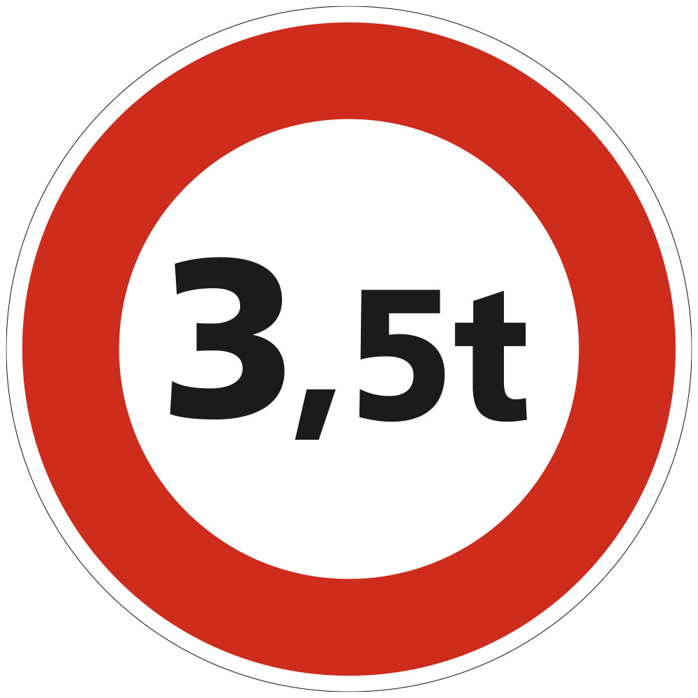 Panneau routier interdit véhicule poids 3,5t B13 – Signalisation routière