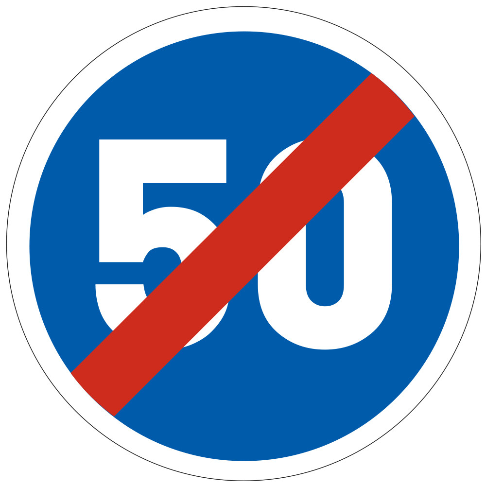 Panneau fin de limitation de vitesse - Panneau B43 – Livré en 48 H