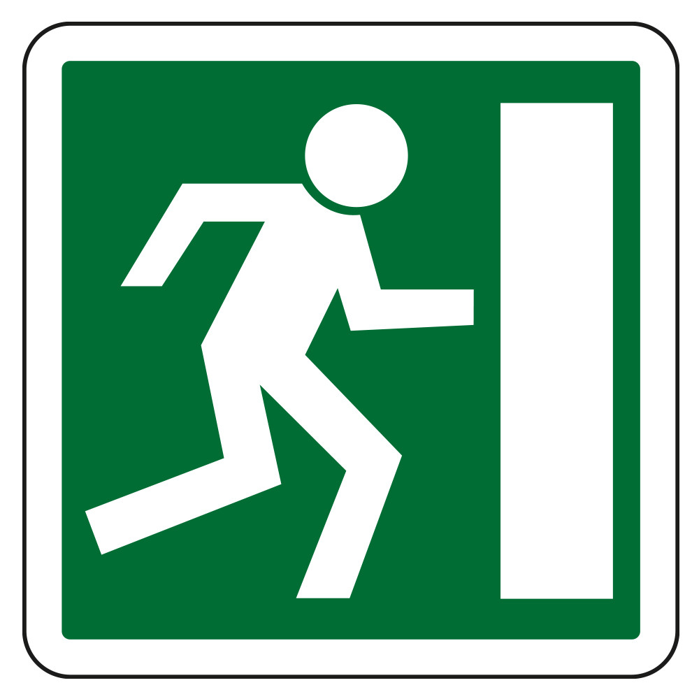 Panneau routier issue de secours vers la droite CE30a - Signalisation d ...