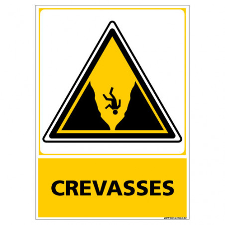 PANNEAU ATTENTION CREVASSES (C1452)