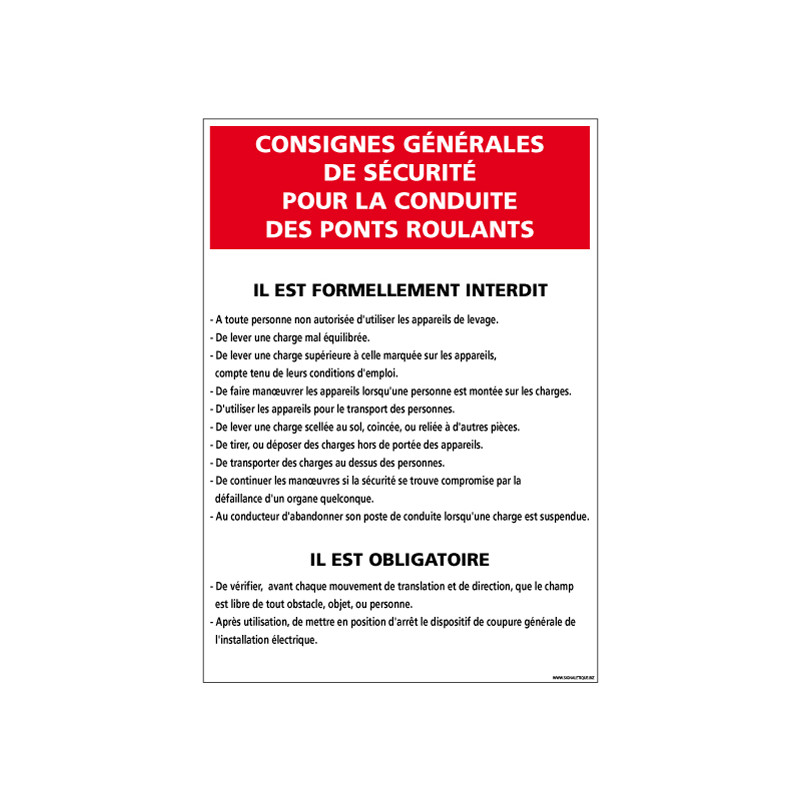 Consignes de sécurité industrie