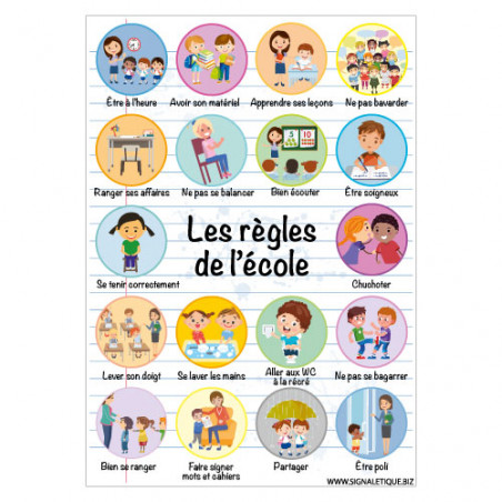 PANNEAU DES REGLES DE L'ECOLE (G1505)