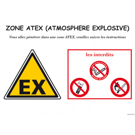Panneau de signalisation Zone ATEX (C1290)