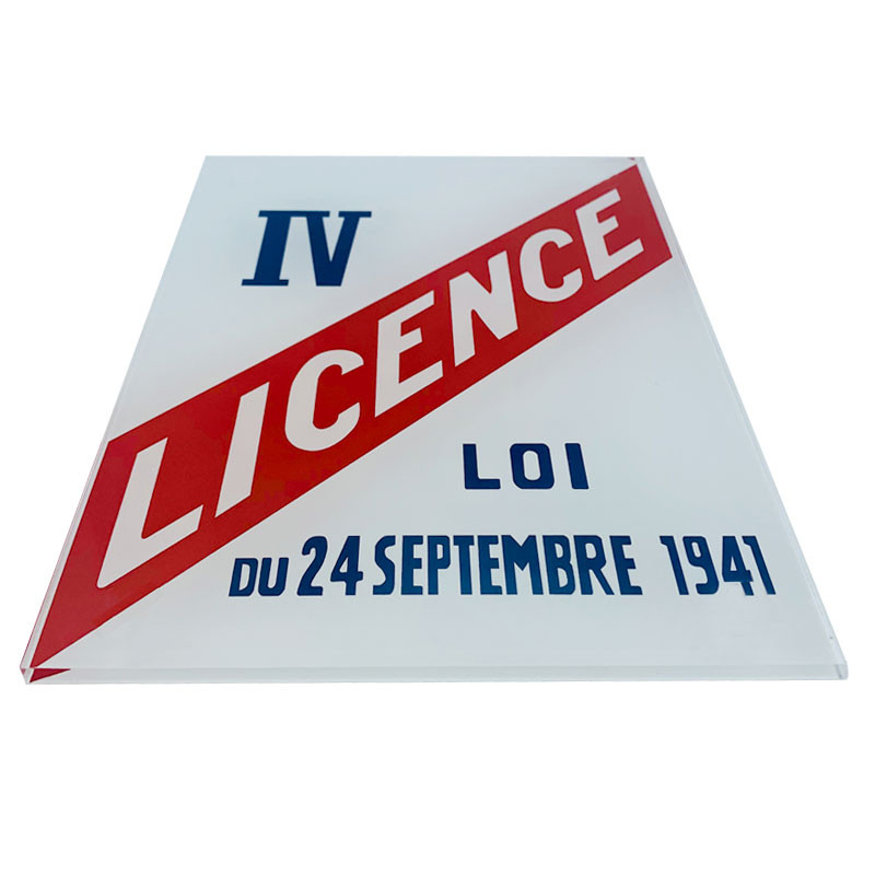 PANNEAU PLEXIGLASS LICENCE IV (4) (G1603)